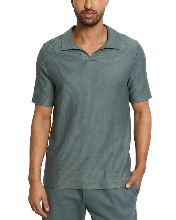 Hanro Travelwear Cotton Short Sleeve Collared Shirt - Studio Grey