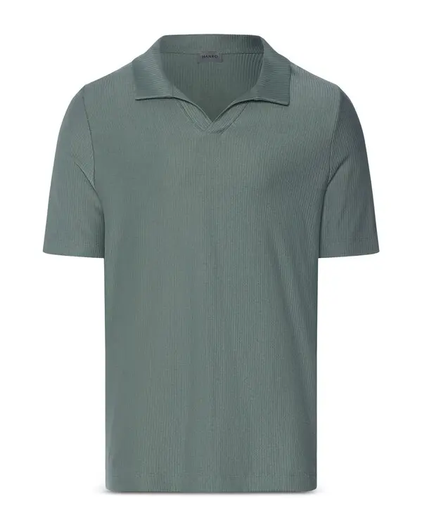 Hanro Travelwear Cotton Short Sleeve Collared Shirt - Studio Grey