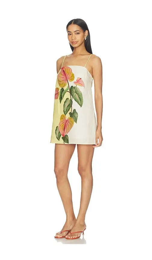 Farm Rio Floral Linen Mini Dress