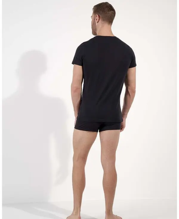 HOM Supreme Cotton V-neck T-shirt - Black