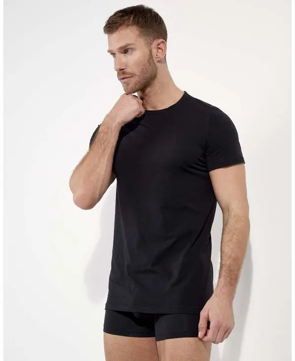 HOM Supreme Cotton Crew Neck T-shirt - Black
