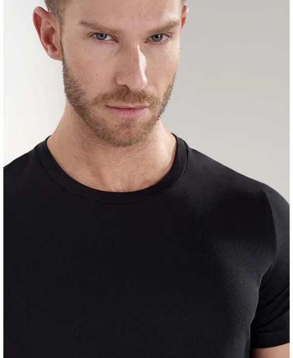 HOM Supreme Cotton Crew Neck T-shirt - Black