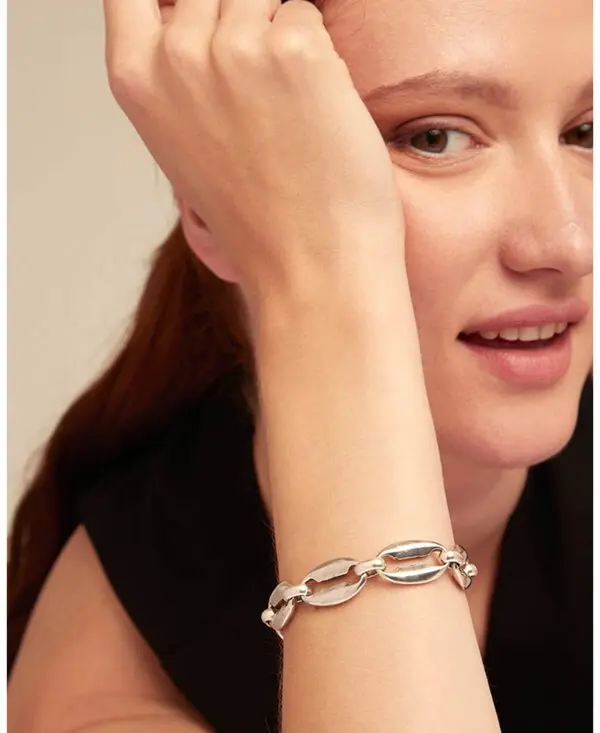 UNODE50 Sterling -plated Oval Link Chain Bracelet