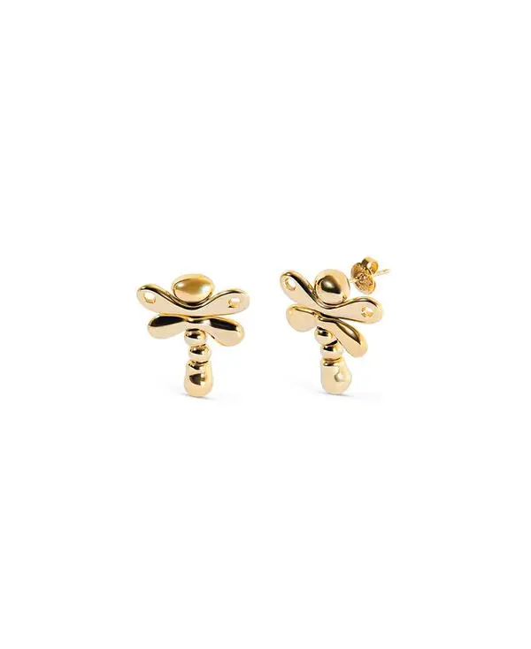 UNODE50 Dragonfly Earrings - Gold