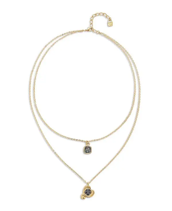 UNODE50 Pendant Link Chain Necklace With Heart Charm - Gold