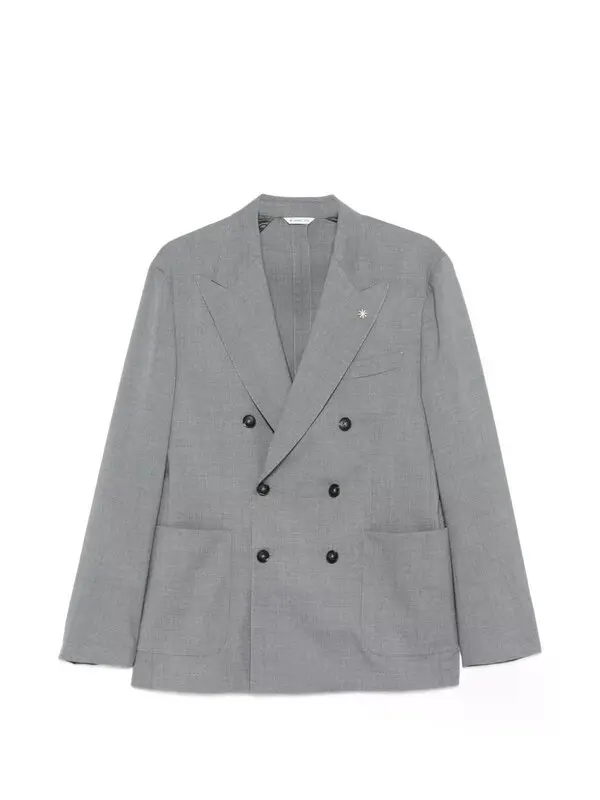 MANUEL RITZ Nuvola Double-breasted Blazer - Grey