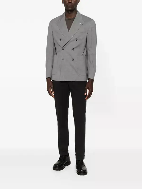 MANUEL RITZ Nuvola Double-breasted Blazer - Grey