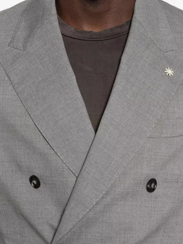 MANUEL RITZ Nuvola Double-breasted Blazer - Grey