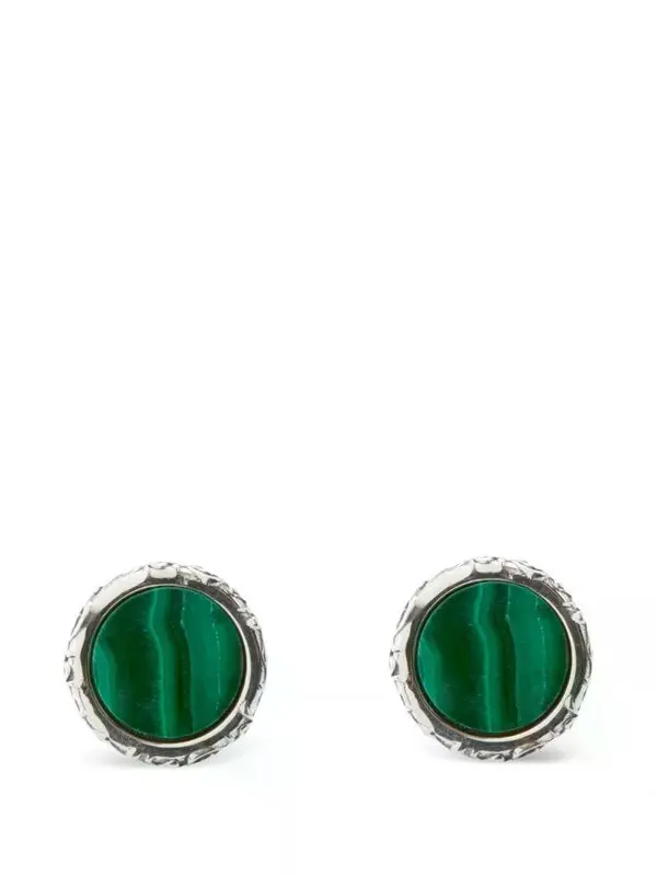 Emanuele Bicocchi Malachite Arabesque Cufflinks - Silver