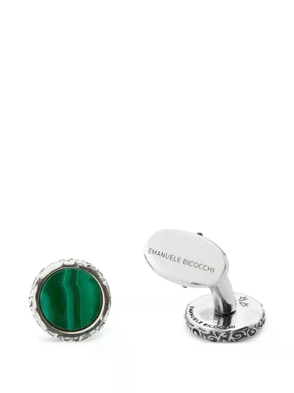 Emanuele Bicocchi Malachite Arabesque Cufflinks
