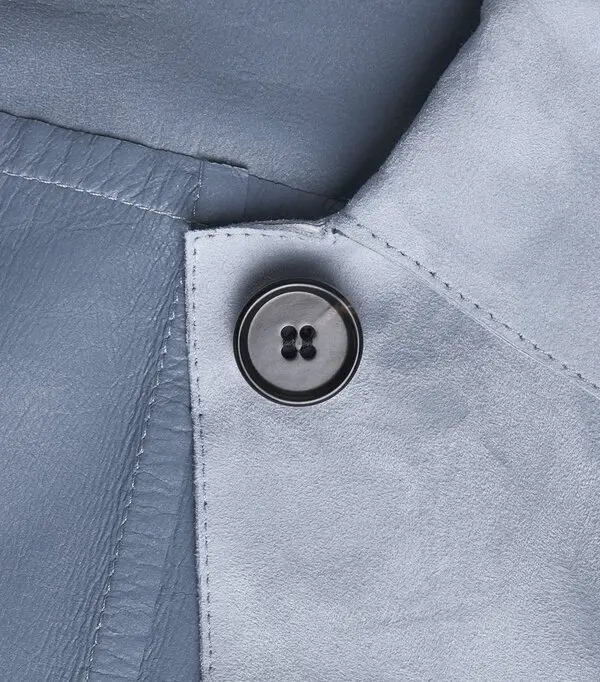 ARMA Lamb Suede Tailored Jacket - Blue