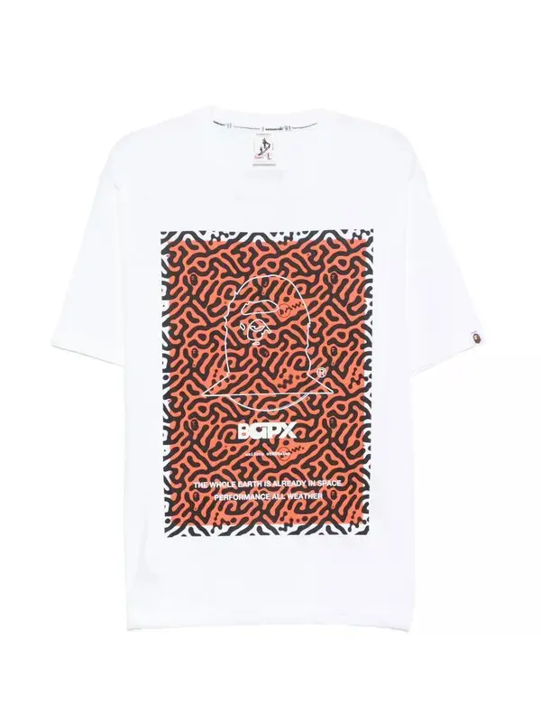 A BATHING APE Graphic-print Drawstring T-shirt - Silver