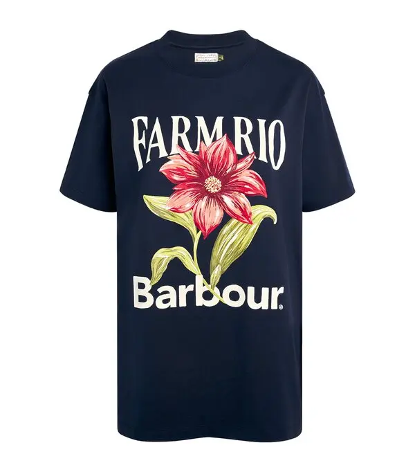 Barbour X Farm Rio Wild Flower T-shirt - Navy