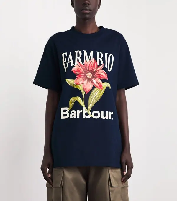 Barbour X Farm Rio Wild Flower T-shirt - Navy
