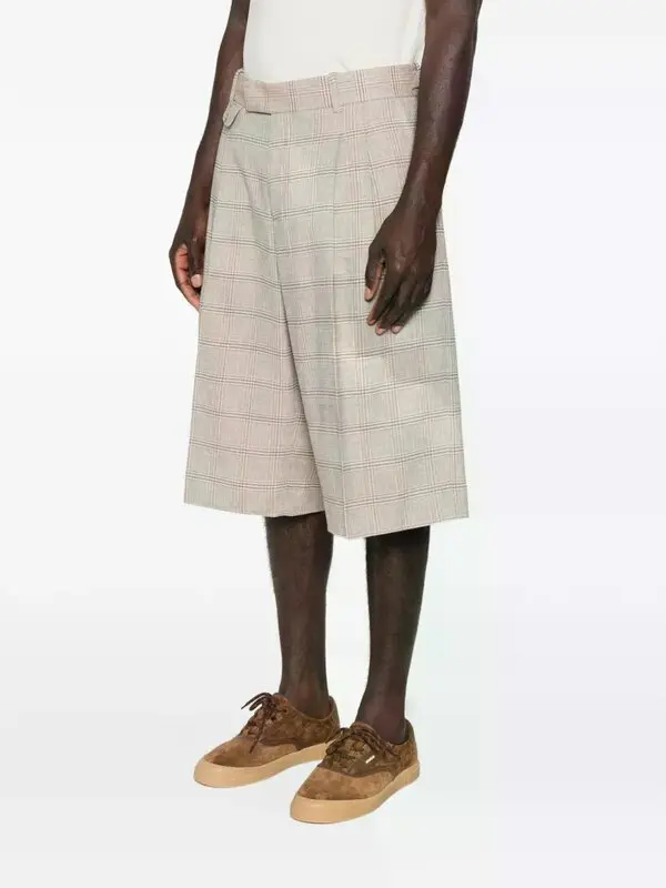 Drole De Monsieur Check-pattern Pleated Shorts