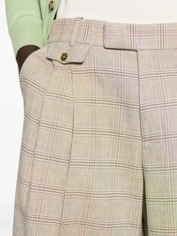 Drole De Monsieur Check-pattern Pleated Shorts