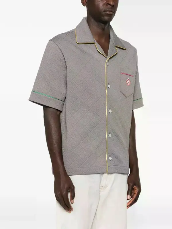 Casablanca Monogram-jacquard Contrast-trim Shirt
