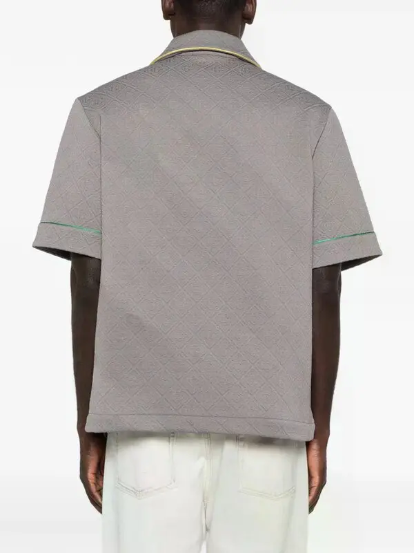 Casablanca Monogram-jacquard Contrast-trim Shirt