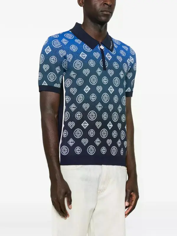 Casablanca Monogram-jacquard Polo Shirt