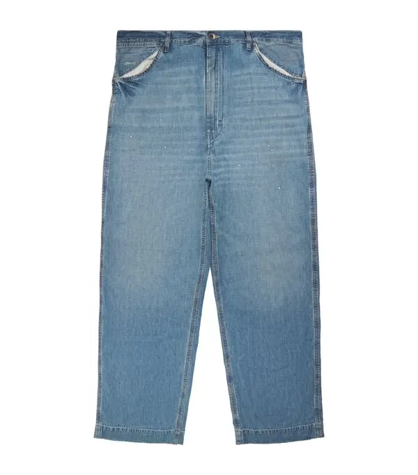 MAISON MARGIELA Distressed Wide-leg Jeans - Blue