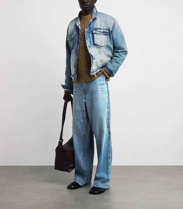 MAISON MARGIELA Distressed Wide-leg Jeans - Blue