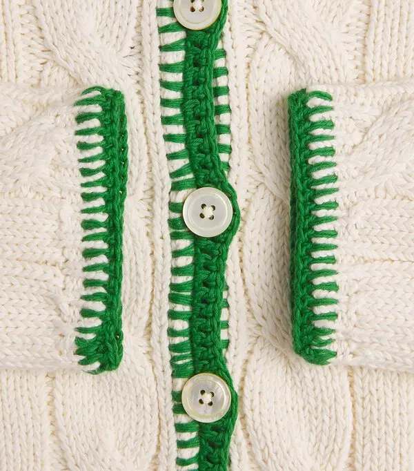 Polo Ralph Lauren Stretch-cotton Cropped Cardigan - Ivory