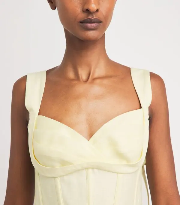 Zimmermann Linen-silk Belted Midi Dress - Yellow