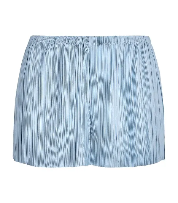 Cult Gaia Sinclair Plissé Origami Shorts - Blue