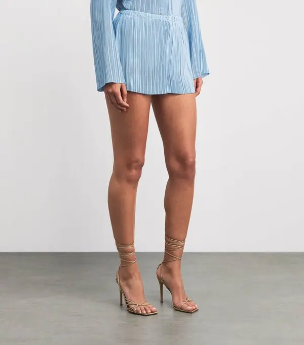 Cult Gaia Sinclair Plissé Origami Shorts - Blue