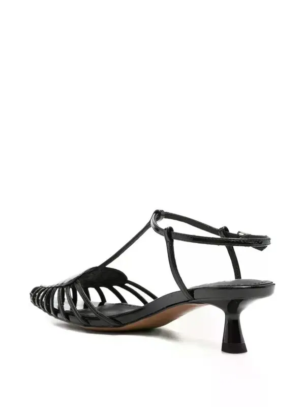 BIBI LOU Patent Heart Motif Sandals - Black