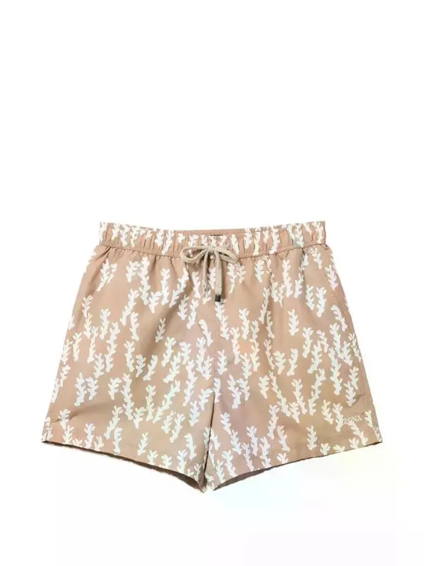 Zegna Printed Swim Trunks - Neutrals