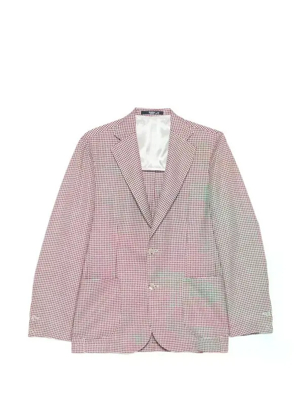 BARBA NAPOLI Houndstooth-pattern Blazer - Red