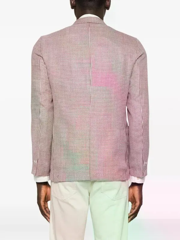BARBA NAPOLI Houndstooth-pattern Blazer - Red