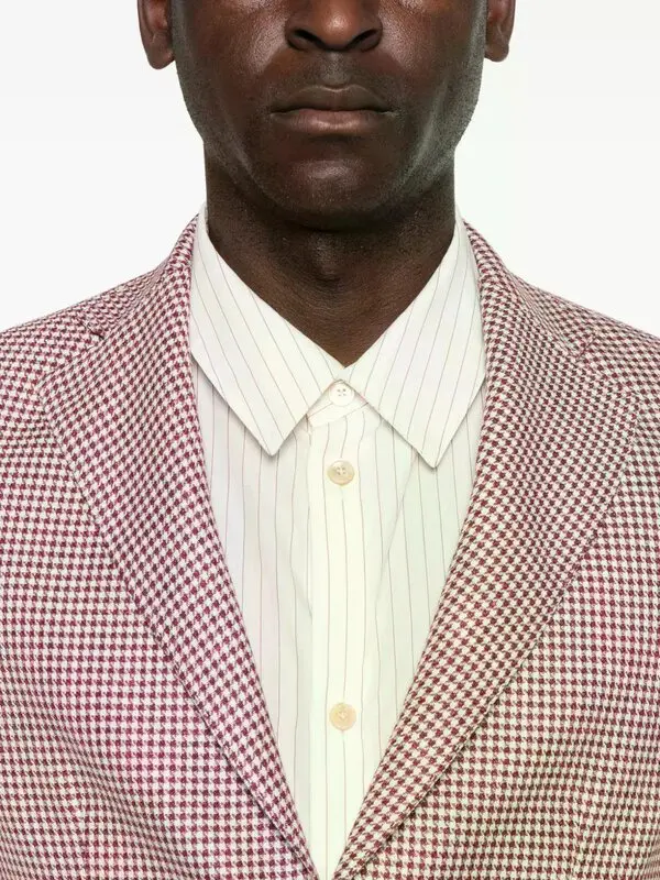 BARBA NAPOLI Houndstooth-pattern Blazer - Red