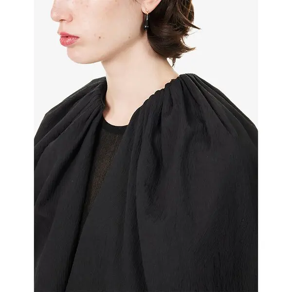 ASHLYN Gathered Cotton-blend Cape