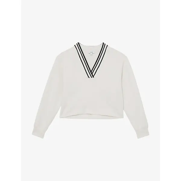 REISS Verity V-neck Jersey Sweatshirt