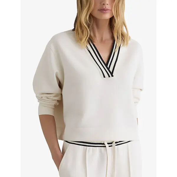 REISS Verity V-neck Jersey Sweatshirt
