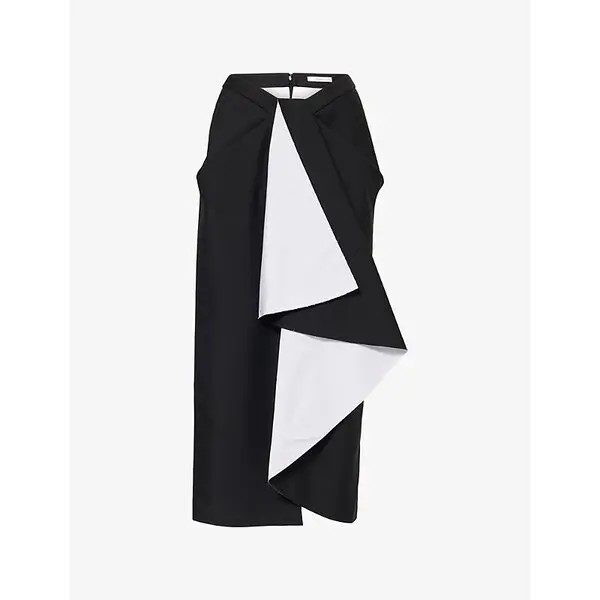 Givenchy Draped Wool Midi Skirt
