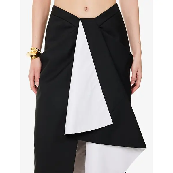 Givenchy Draped Wool Midi Skirt