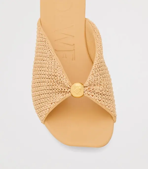 Loewe X Paula's Ibiza Woven Pebble Slides - Yellow