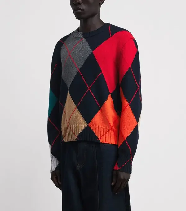 JW Anderson Wool Knitted Argyle Sweater