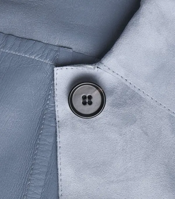 ARMA Lamb Suede Tailored Jacket - Blue