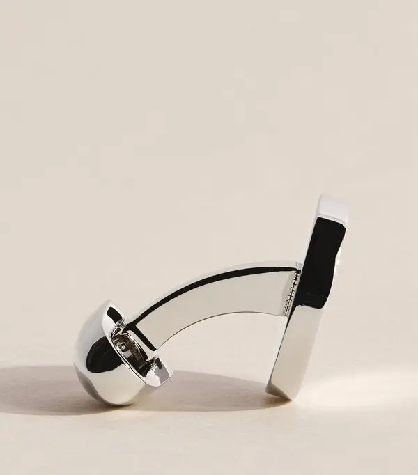 BABETTE WASSERMAN LONDON Rhodium-plated Halfpenny Cufflinks
