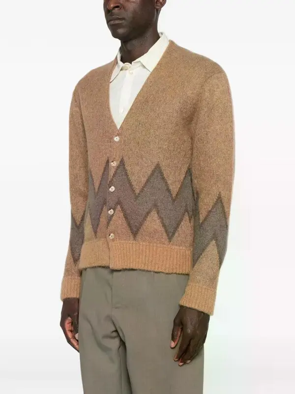 SECOND / LAYER Geometric-pattern Cardigan
