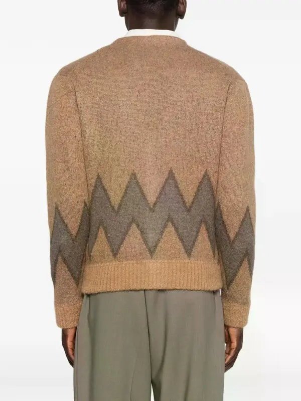 SECOND / LAYER Geometric-pattern Cardigan