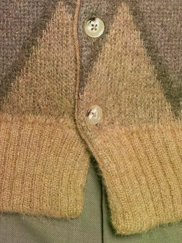 SECOND / LAYER Geometric-pattern Cardigan