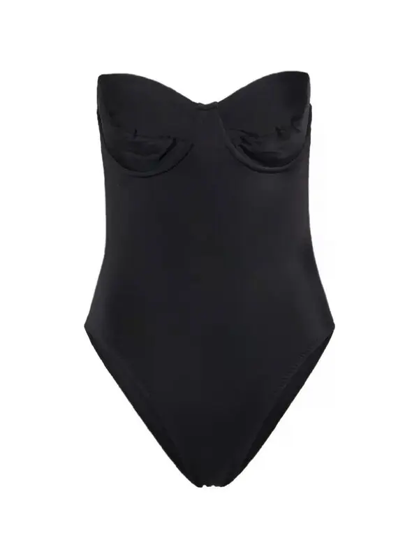 Norma Kamali Mio Sweetheart-neck Swimsuit - Black