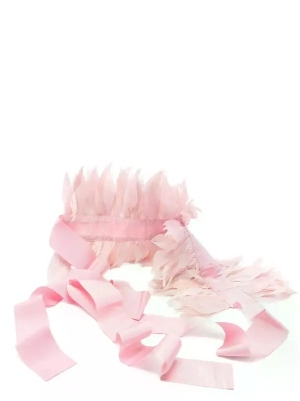 SARA ROKA Feather-trim Belt - Pink