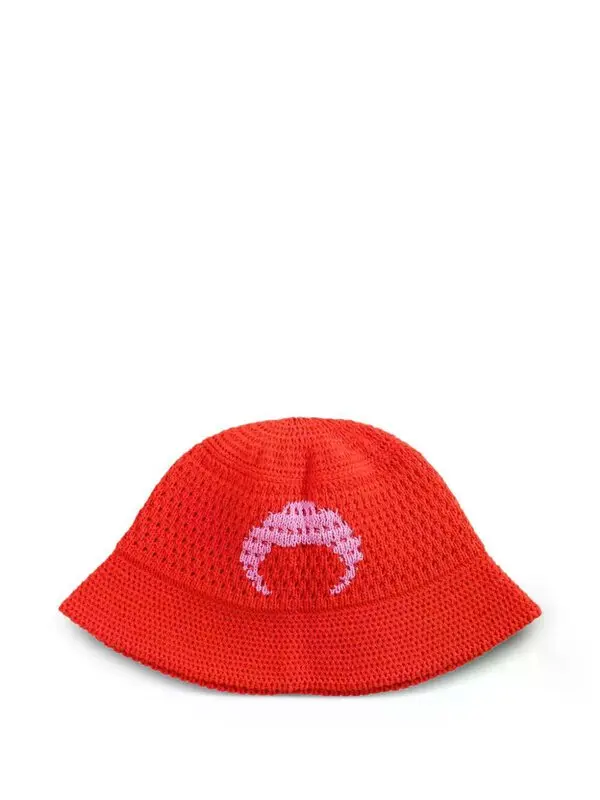 MARINE SERRE Moon-motif Bucket Hat - Red