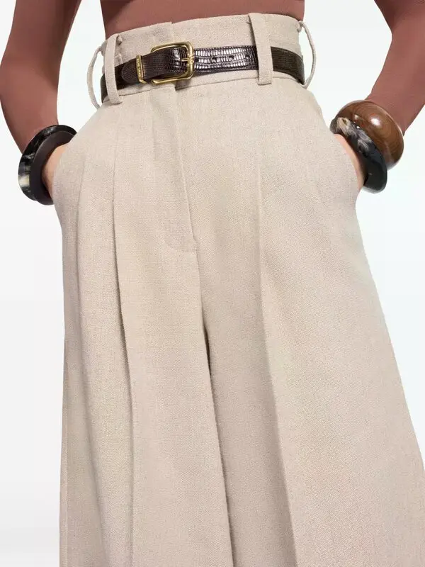 Elie Saab Pleated Wide Leg Trousers